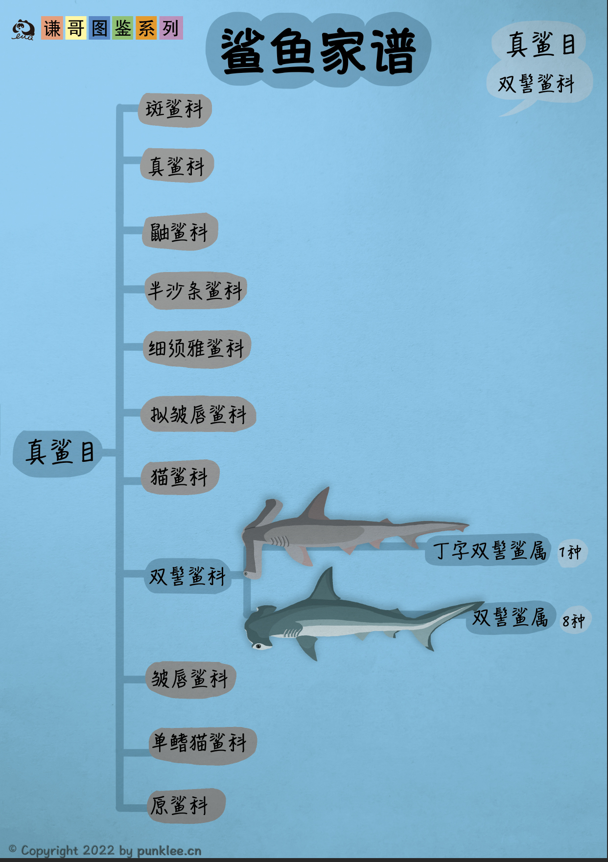 鲨鱼家谱 Family tree of sharks – 李墨谦绘馆 Li Moqian Painting Museum